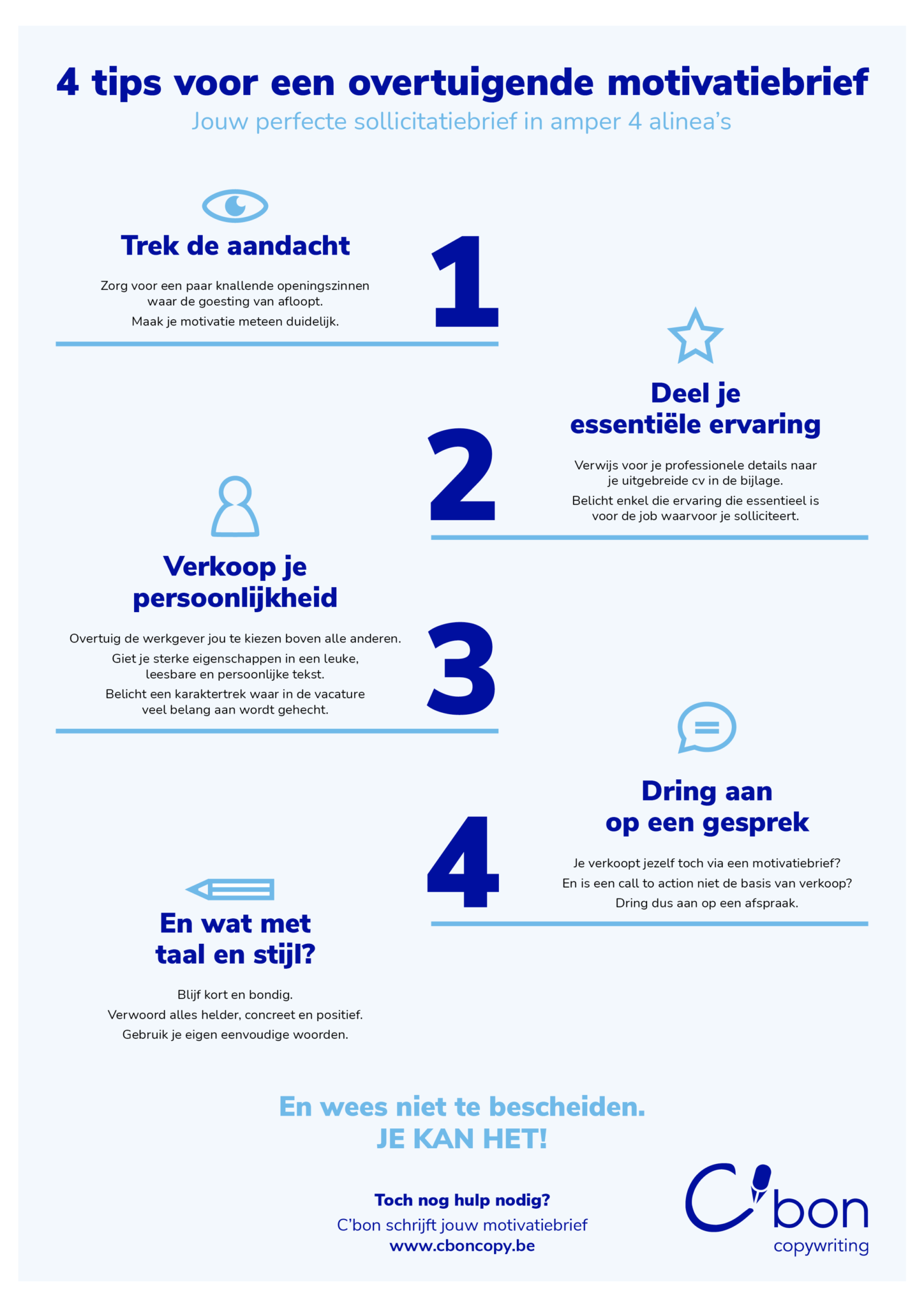 Hoe motivatiebrief opstellen? Deze 4 tips brengen je ver! | C'bon